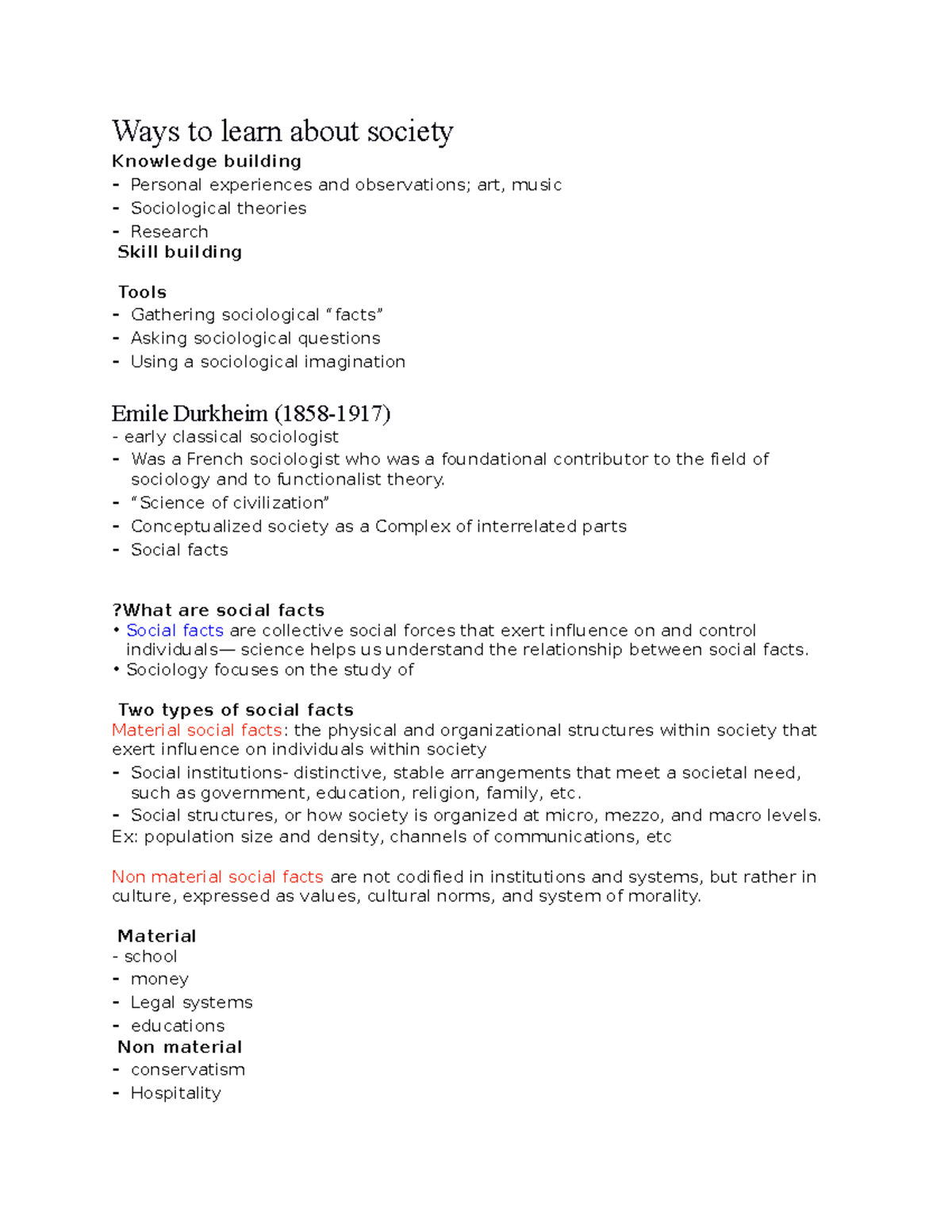 SOC- sep 13 - B on paper - Ways to learn about society Knowledge ...
