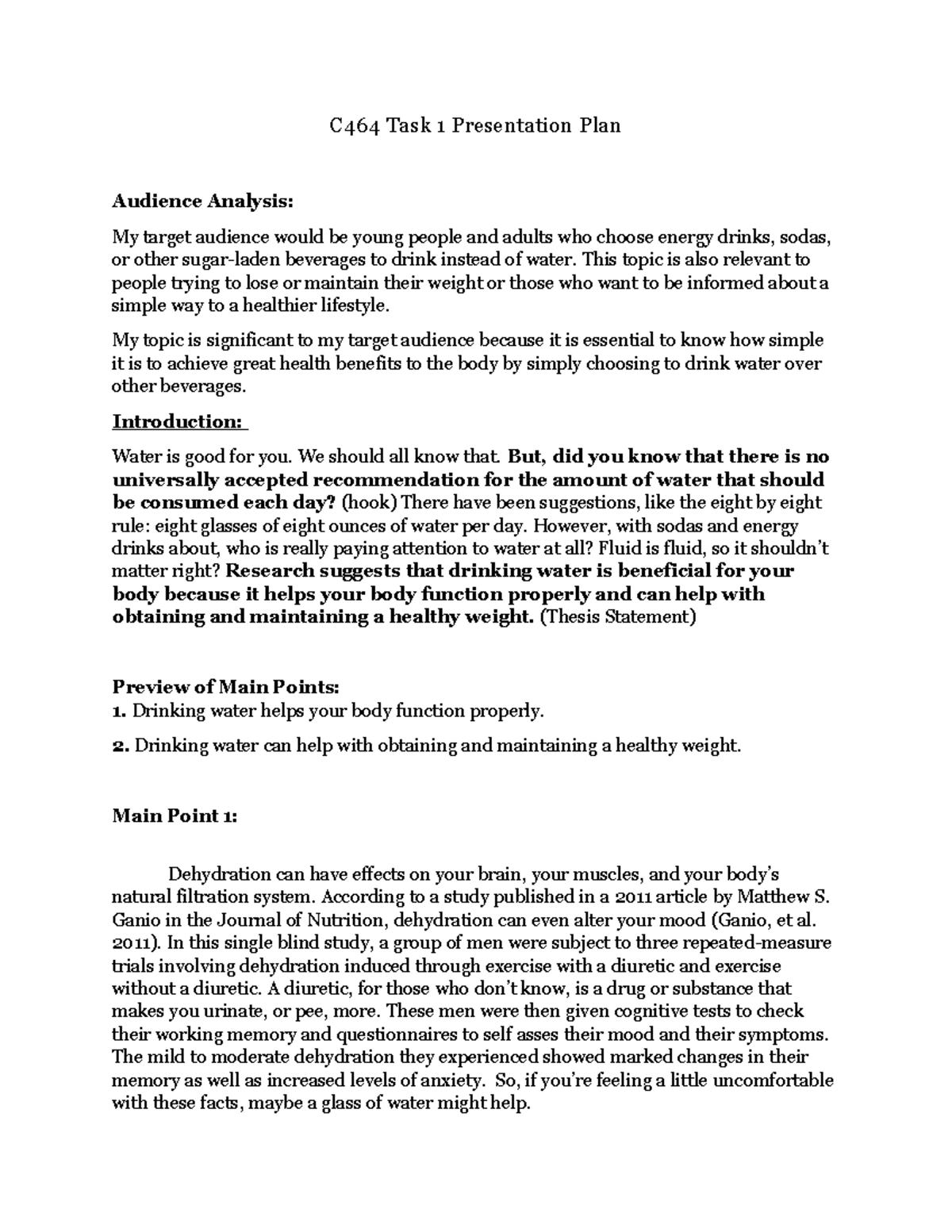 C464 Task 1 Presentation Plan - This topic is also relevant to people ...