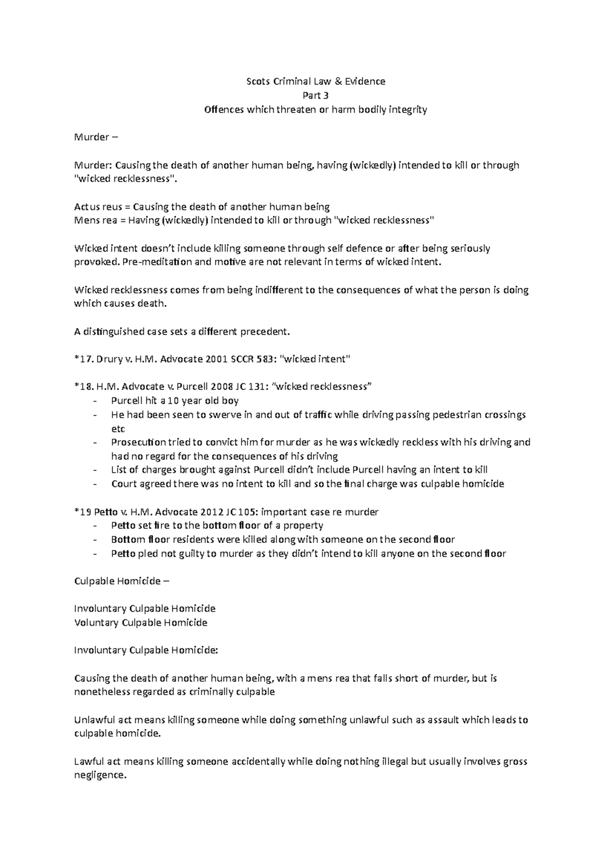 Scots Criminal Law Part 3 - Scots Criminal Law & EvidencePart 3 ...