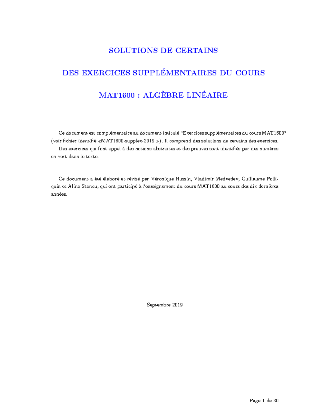 MAT1600-supplsol-2019 - SOLUTIONS DE CERTAINS DES EXERCICES ...