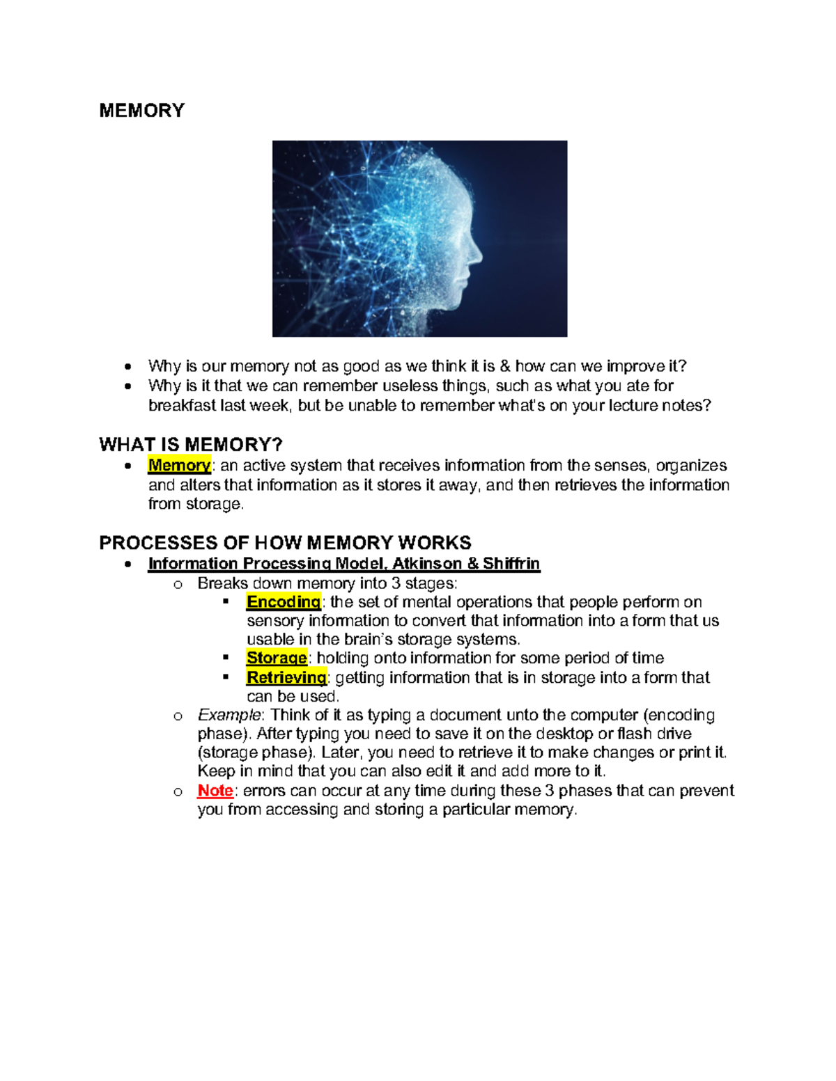 IP Memory Notes-1 - i hope this document are helpful - MEMORY Why is ...