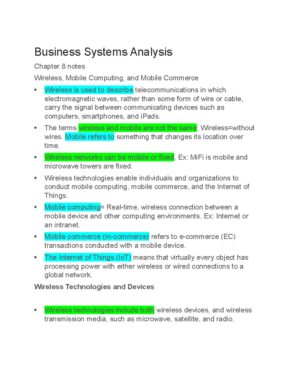 Business Systems Analysis chapter 8 notes - Business Systems Analysis ...
