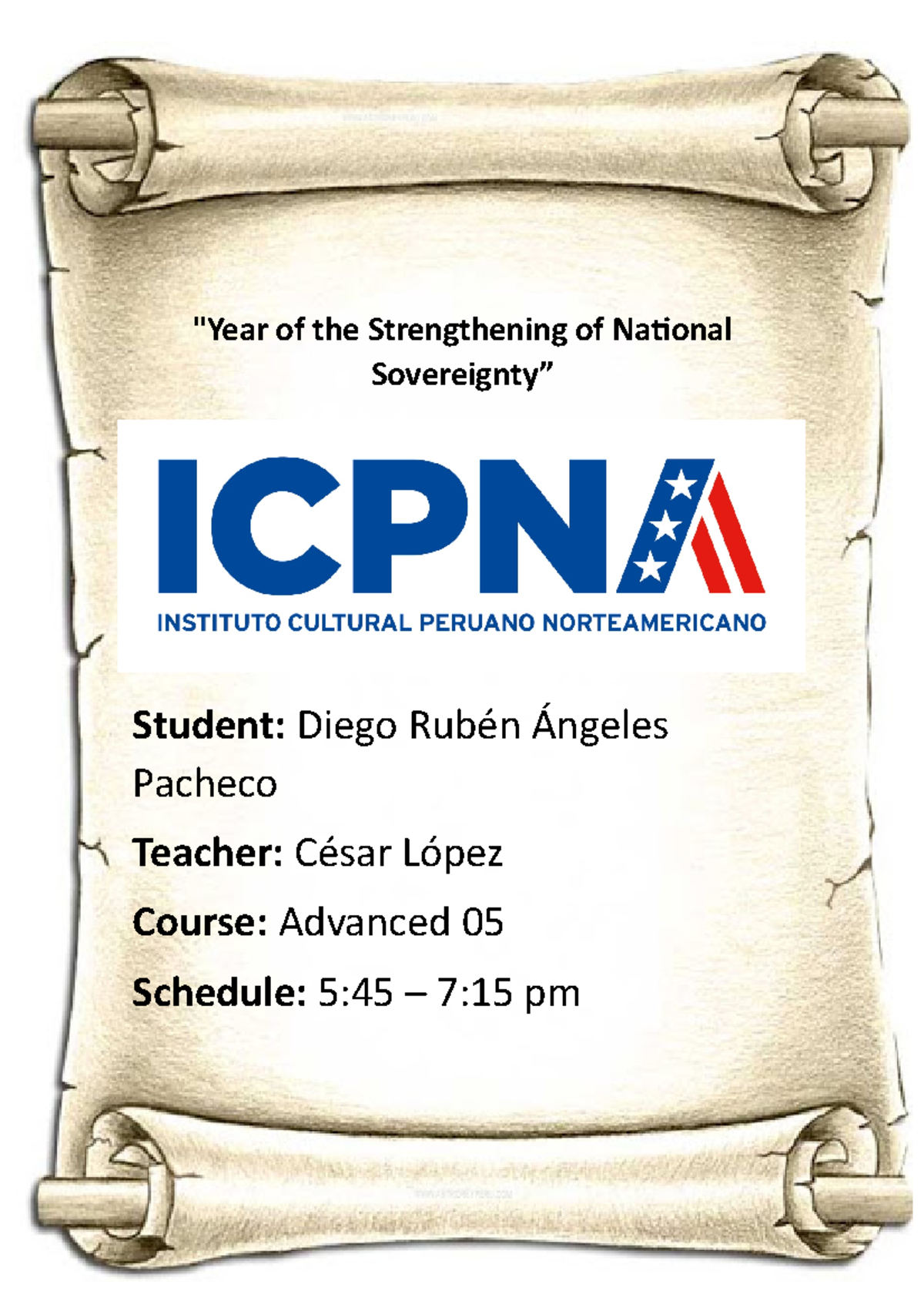 Portfolio Advanced 05 ICPNA - "Year of the Strengthening of National ...