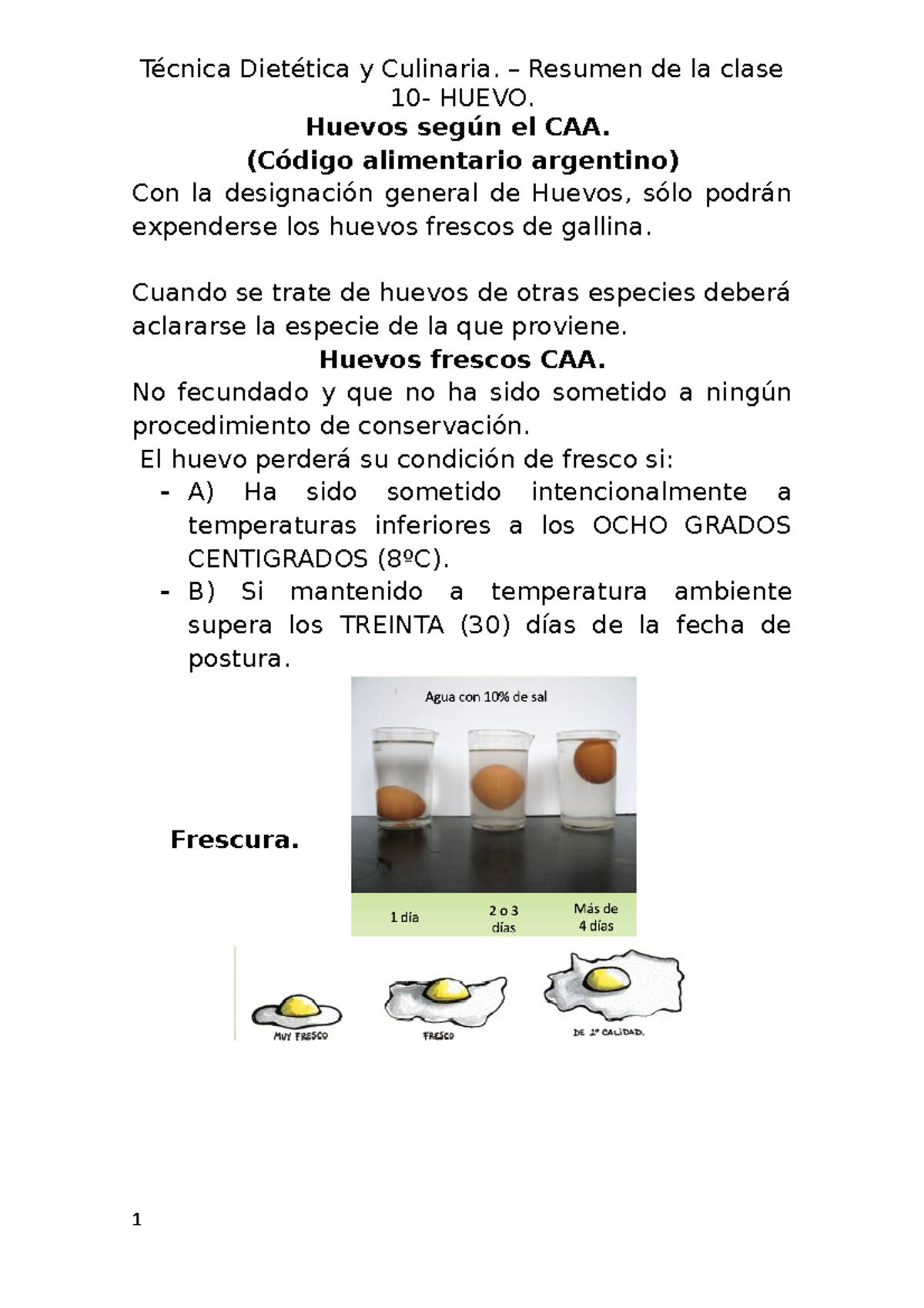 Clase de huevo - tecnica dietetica y culinaria I - 10- HUEVO. Huevos ...