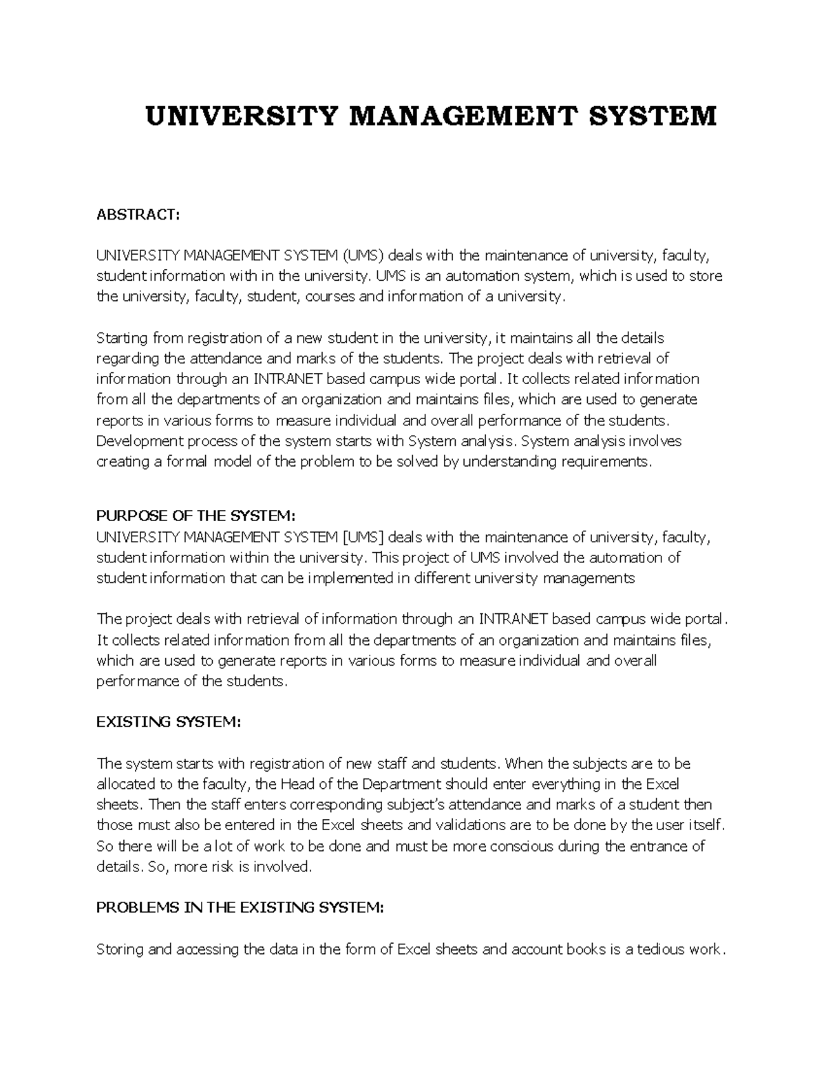 388171414 srs document of ums - UNIVERSITY MANAGEMENT SYSTEM ABSTRACT ...