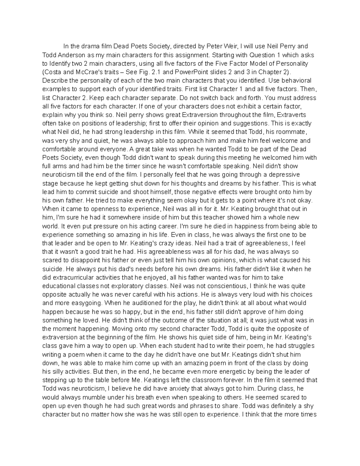 Dead Poets Society Unit One - In the drama film Dead Poets Society ...