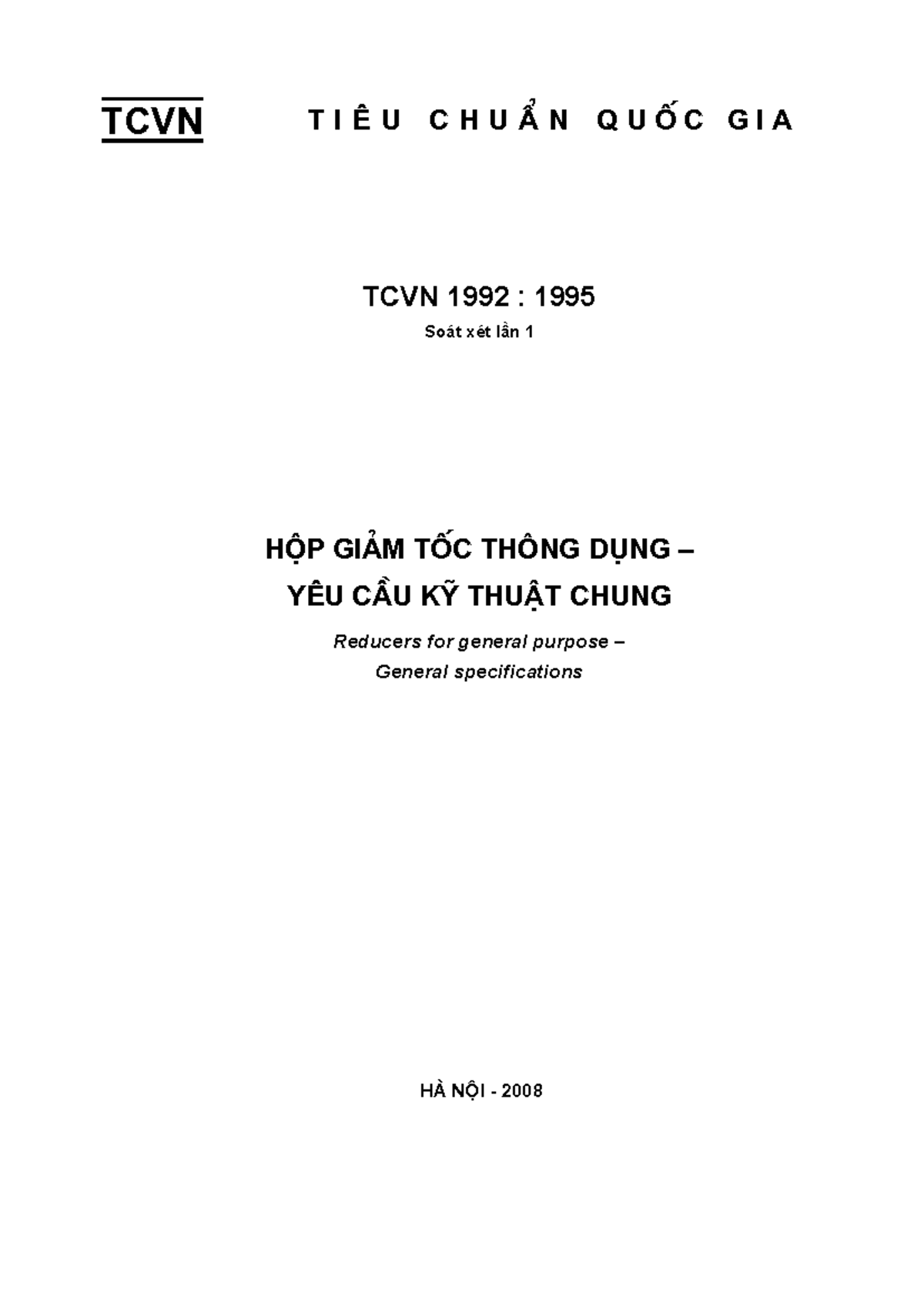 TCVN-1992 1995-Hop-giam-toc-thong-dung-Yeu-cau-ky-thuat-chung - t I ª u c h u È n q u è c g I a ...