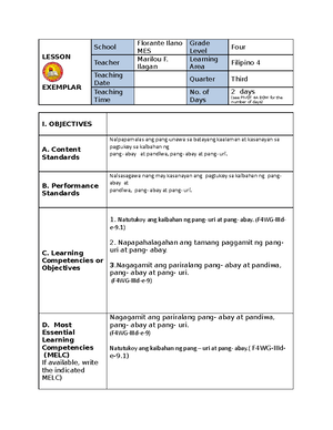 Cause and Effect LP - Lesson Plan - A Semi-Detailed Lesson Plan 5 ...