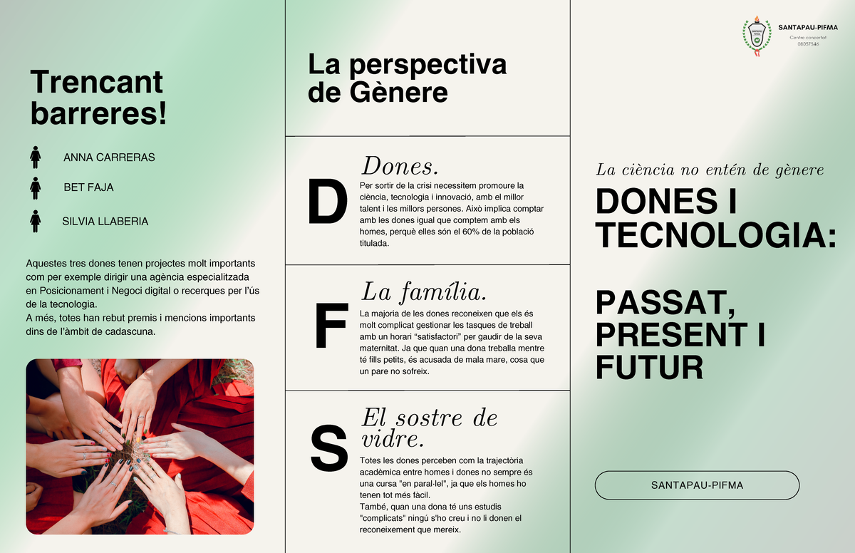 Triptic Dones A LA CIÈNCIA - SANTAPAU-PIFMA DONES I TECNOLOGIA: PASSAT ...