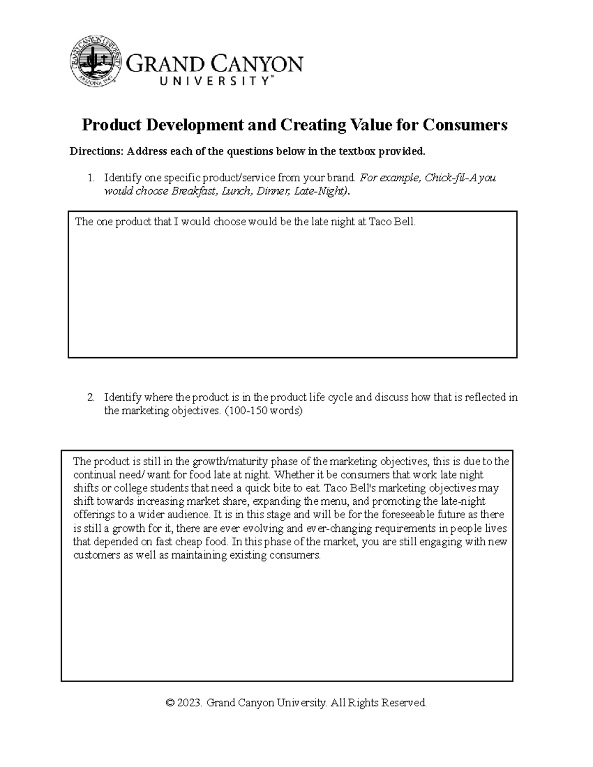 MKT 315 RS T4 - Homework for Topic 4 - Product Development and Creating Value for Consumers ...