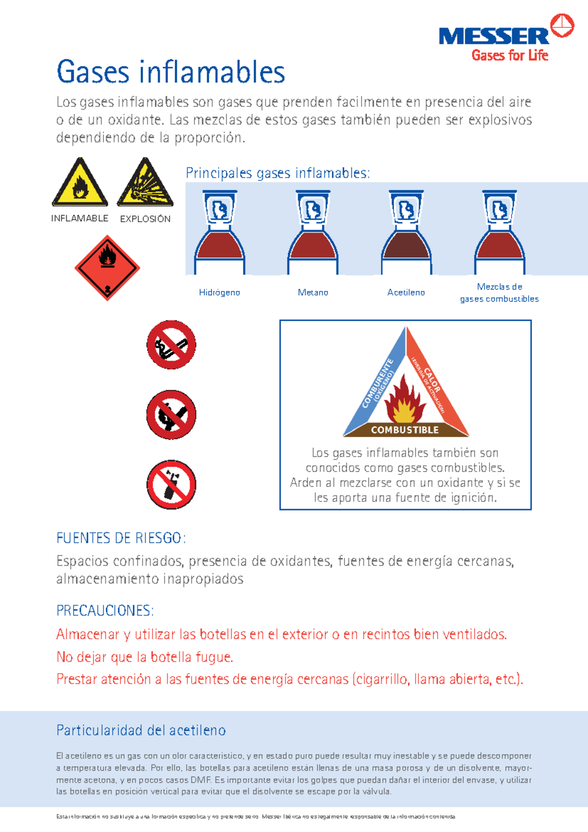 Gases inflamables - Las mezclas de estos gases también pueden ser ...