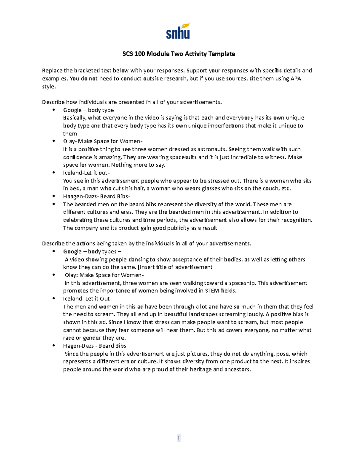 SCS 100 Module Two Activity Template - SCS 100 Module Two Activity ...