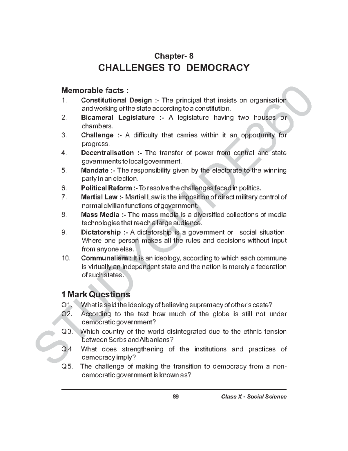 Challenges TO Democracy - Chapter- 8 CHALLENGES TO DEMOCRACY Memorable ...