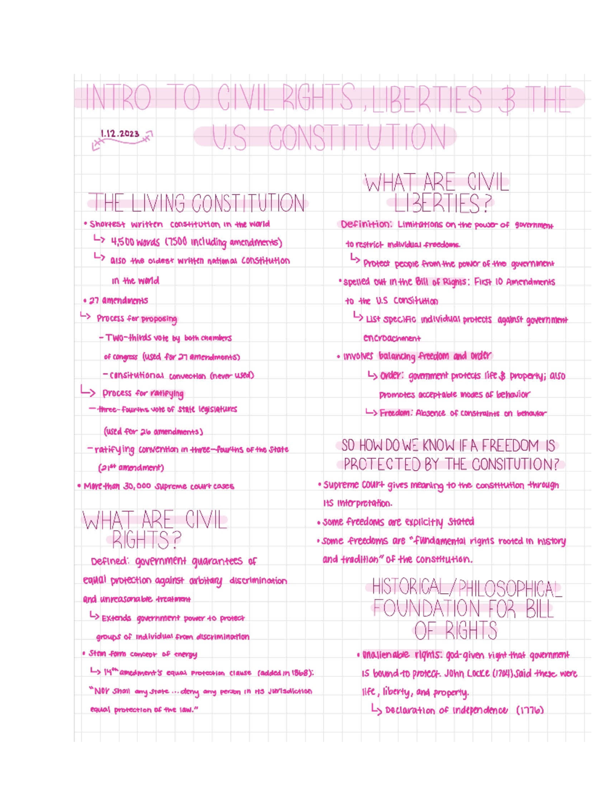 Intro to Civil Rights, Liberties, and U.S Constitution - POL 228W - Studocu