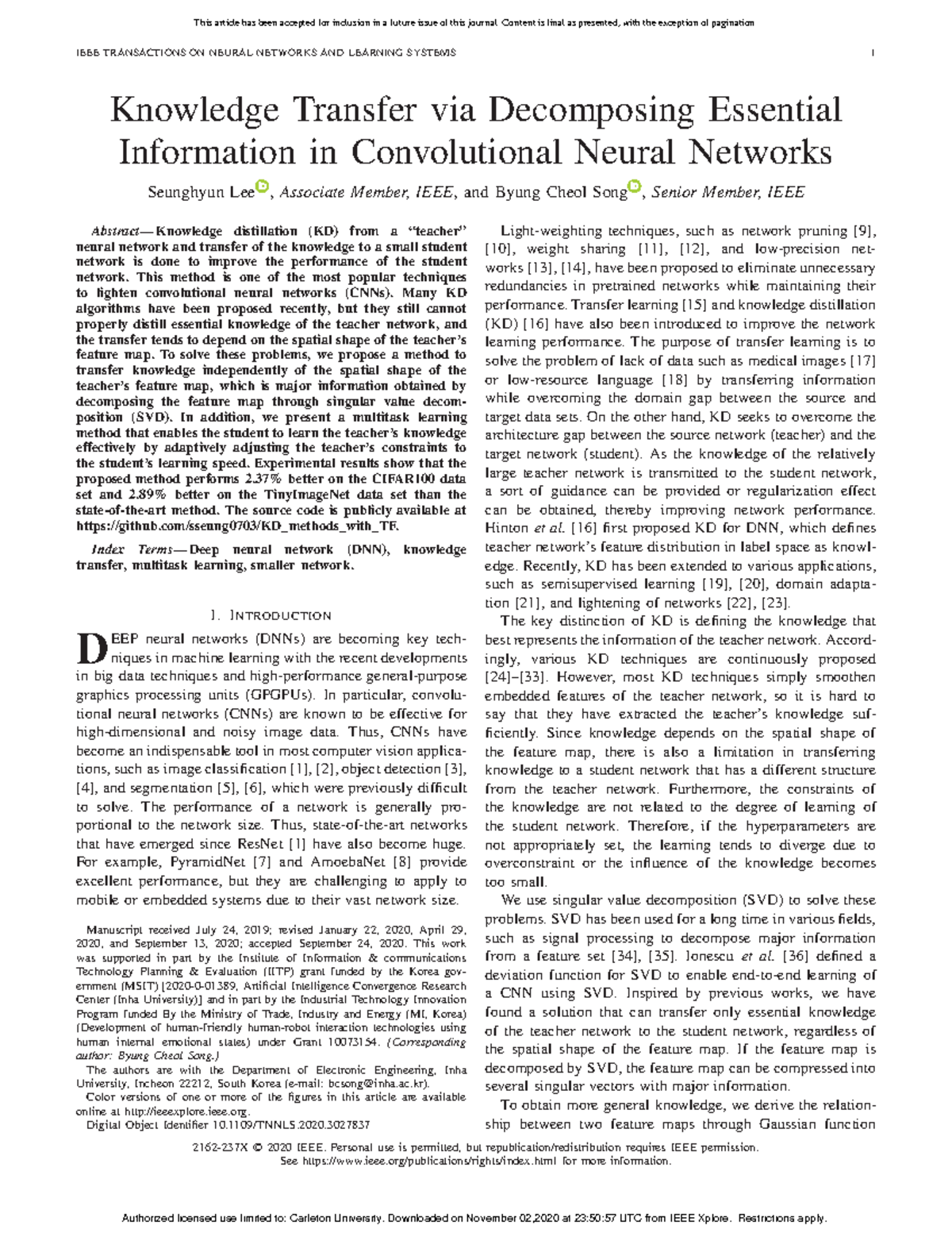 Tnnls Ai Stuff Ieee Transactions On Neural Networks And Learning Systems 1 Knowledge