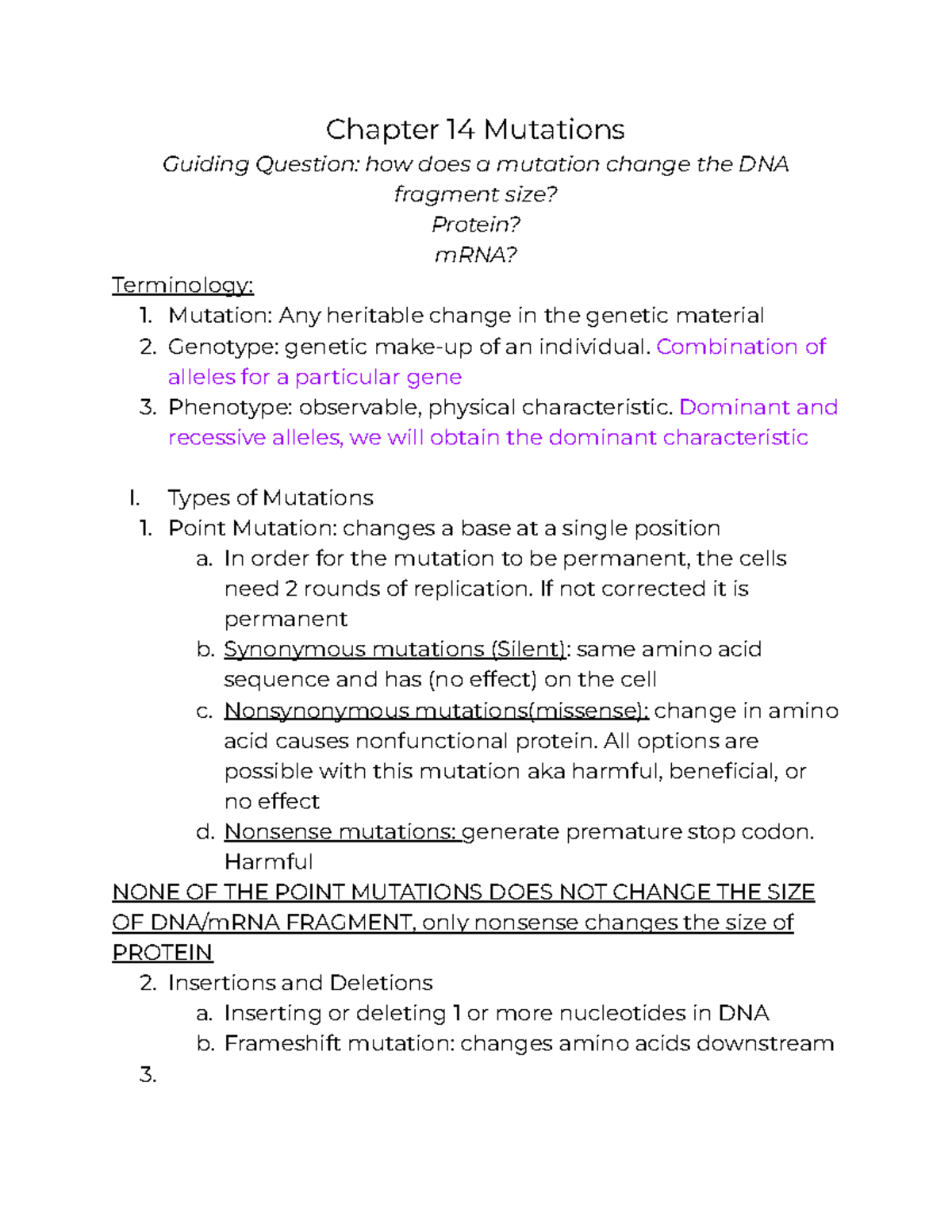 Jan.17,2020;Day 2 - Professor Deimeke Bio II Notes - Chapter 14 ...