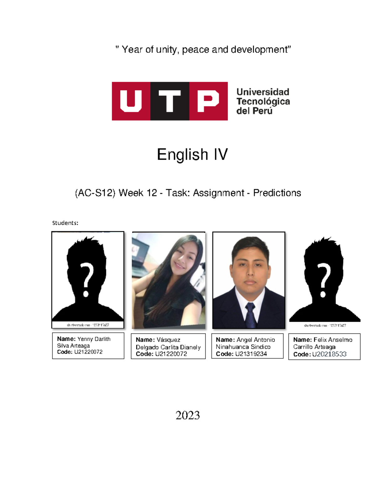 AC-S12 - TAREA DE LA SEMANA 12 - " Year of unity, peace and development" (AC-S12) Week 12 - Studocu