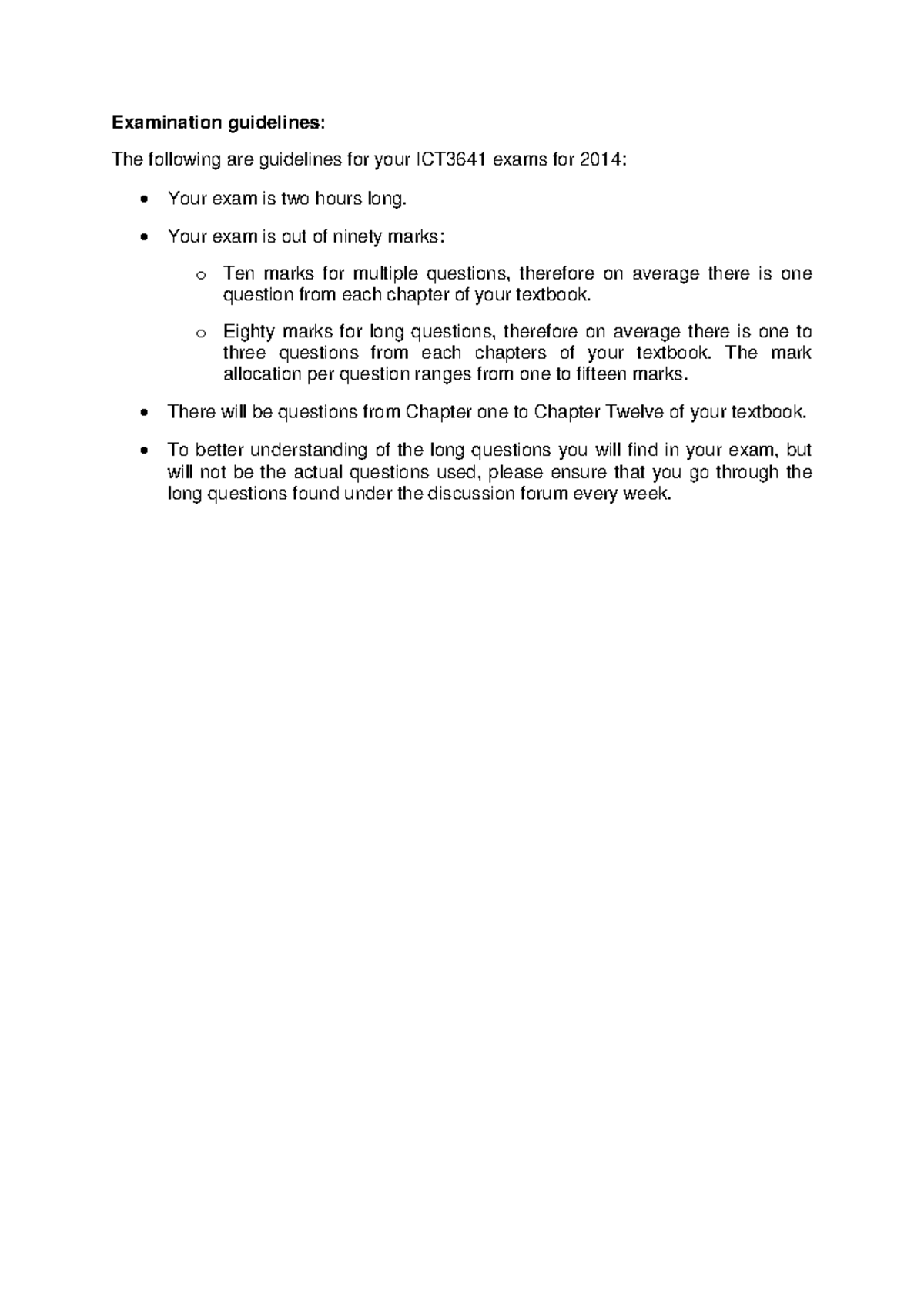 Examination+guidelines - Examination guidelines: The following are ...