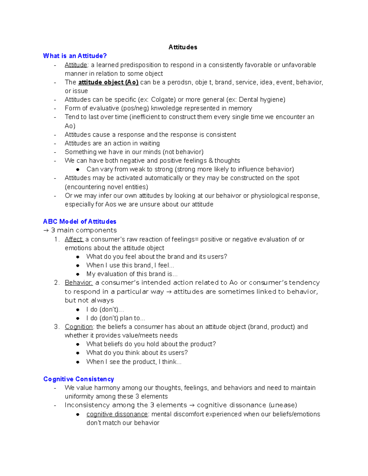 7- Attitudes - Attitudes What is an Attitude? Attitude: a learned ...
