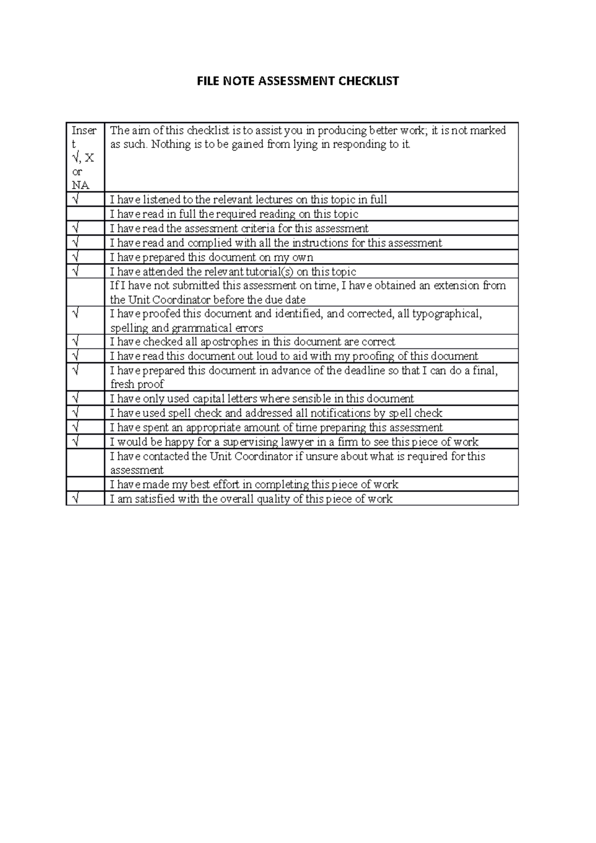 Original file note - file note for bju200 - FILE NOTE ASSESSMENT ...