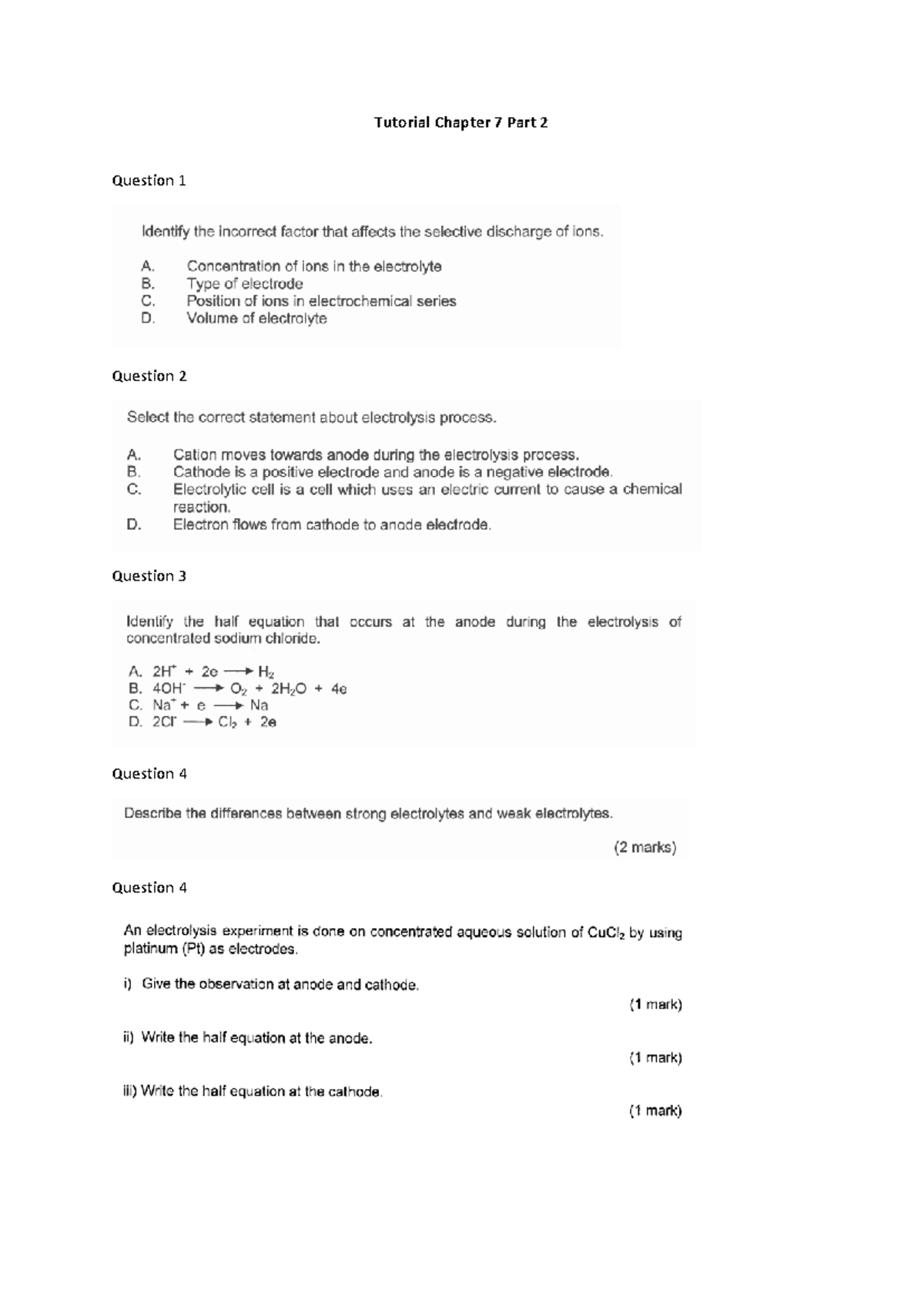 Tutorial Chapter 7 Part 2 - chemistry - Tutorial Chapter 7 Part Question Question Question ...