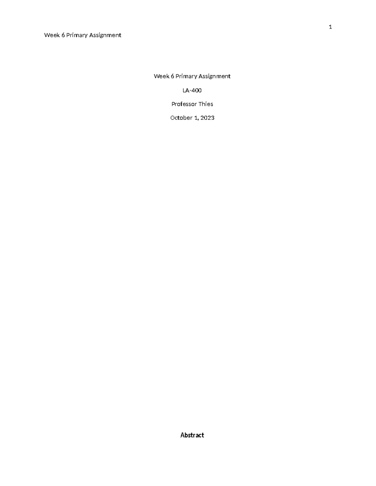 Week 6 Primary Assignment - Week 6 Primary Assignment Week 6 Primary ...