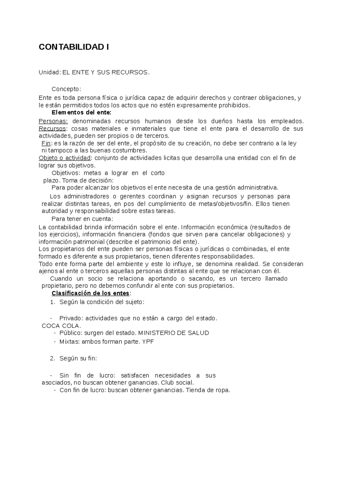Contabilidad I - Apuntes y bibliografia de catedra resumida ...