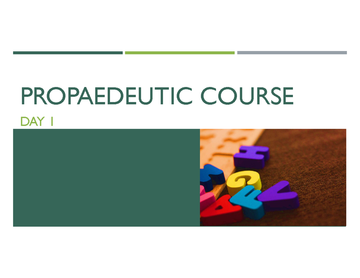 Propaedeutic DAY 1 EIP SC - PROPAEDEUTIC COURSE DAY 1 ...