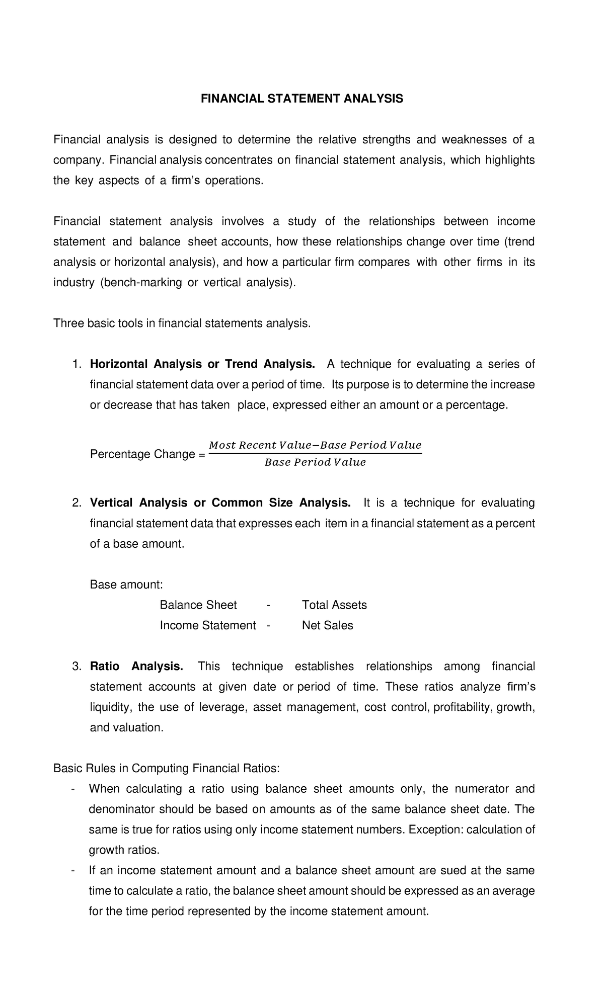 Module-1 Financial-Statement-Analysis P1 - FINANCIAL STATEMENT ANALYSIS ...