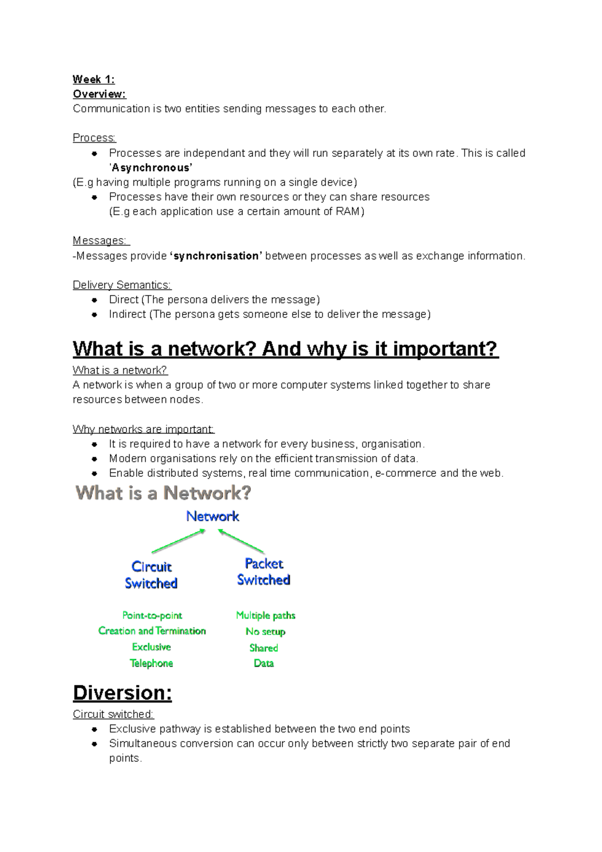 Data communication notes week 1 - Week 1: Overview: Communication is ...
