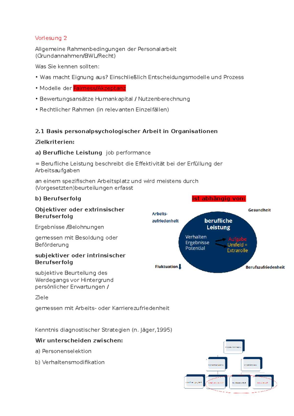 Vorlesung 2 - Zusammenfassung Personalpsychologie - Vorlesung 2 Allgemeine Rahmenbedingungen der ...