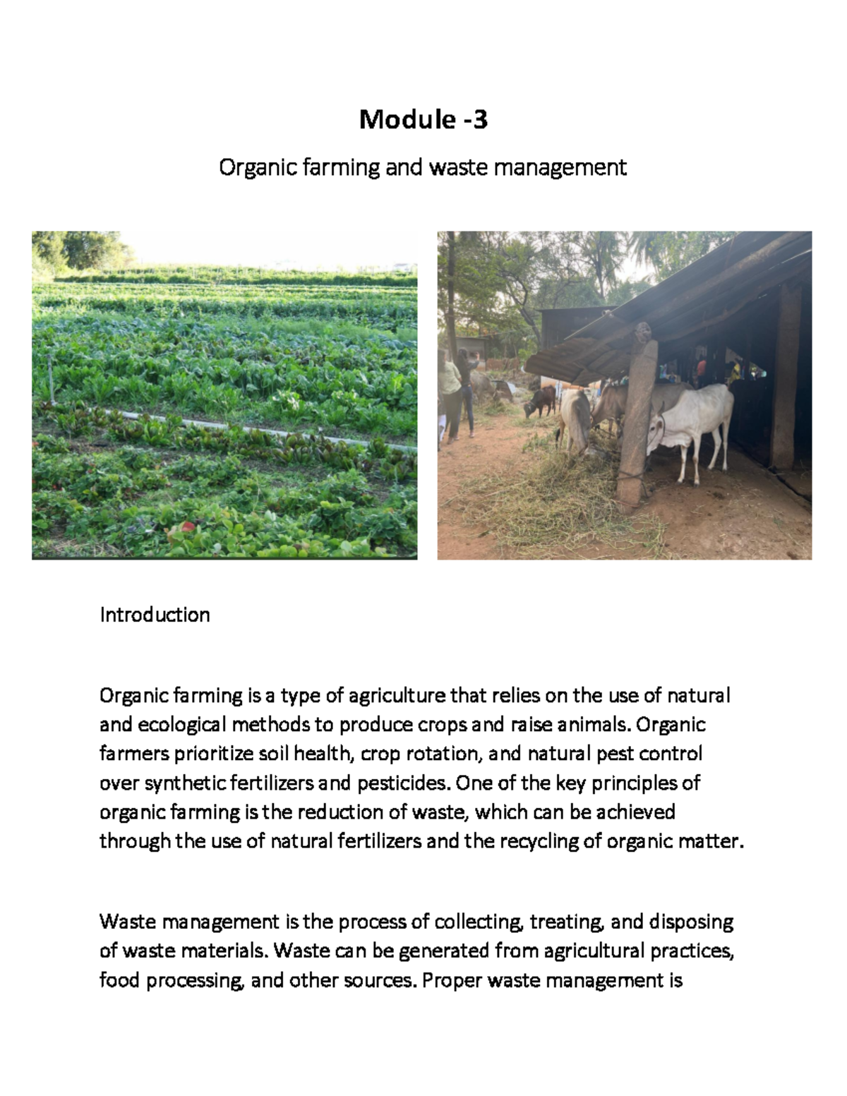Chinnu 3 - Activities - Module - Organic farming and waste management ...