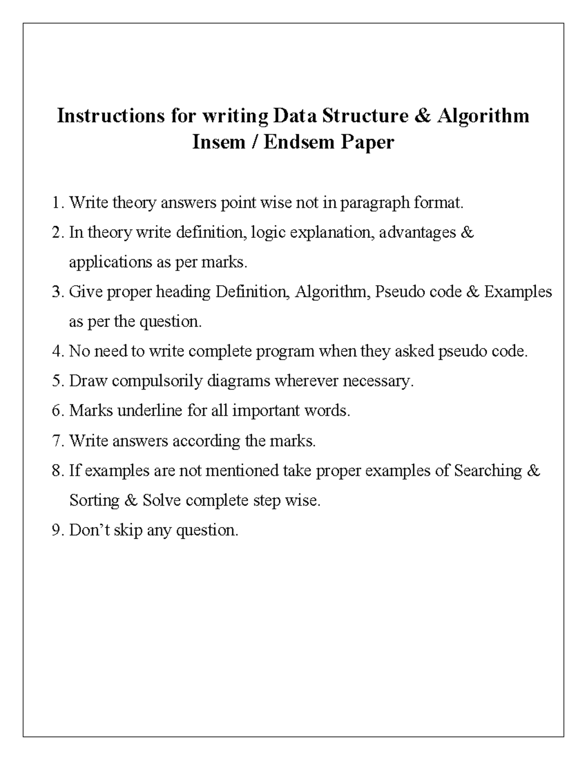 Instructions for DSA - All notes - Instructions for writing Data ...