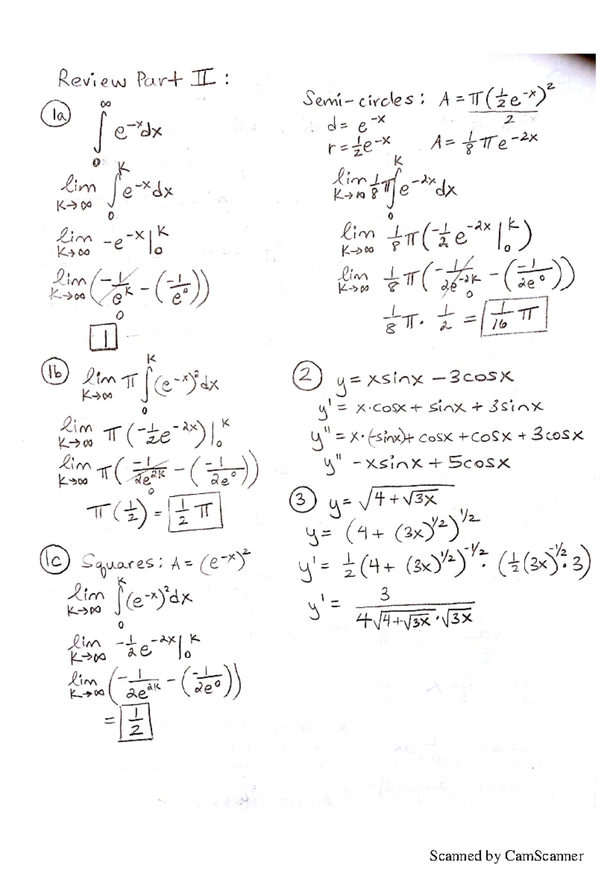 Integration test review part 2 solutions - MAT 270 - Studocu