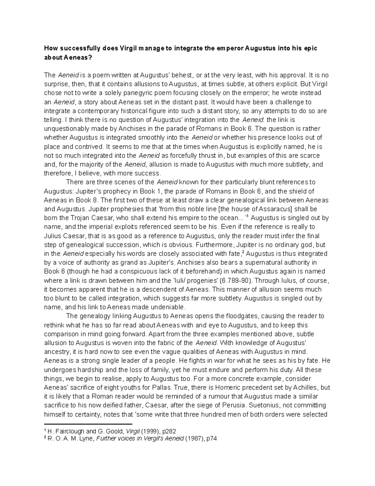 Augustus in the Aeneid - How successfully does Virgil manage to ...