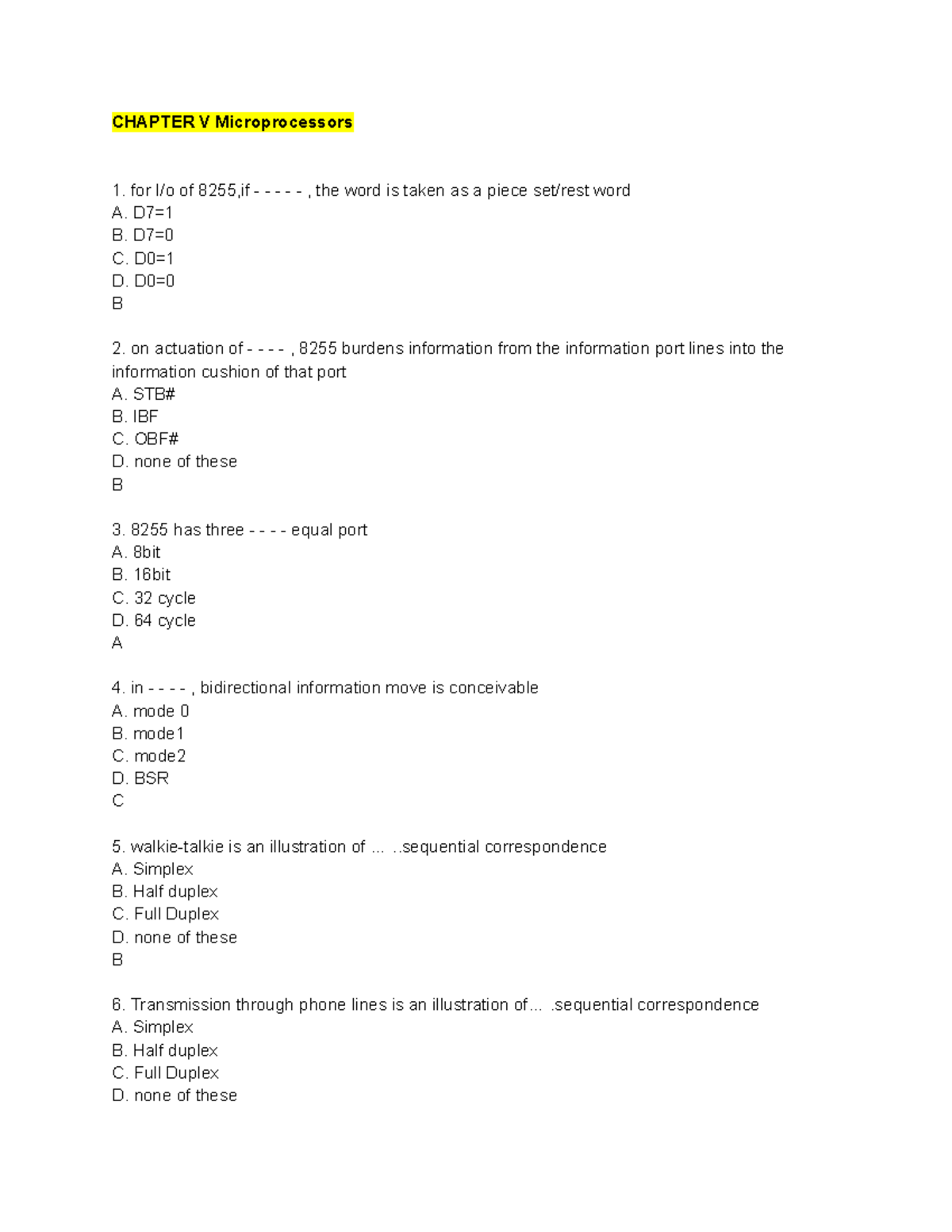 Chapter V Microprocessors - CHAPTER V Microprocessors for I/o of 8255 ...
