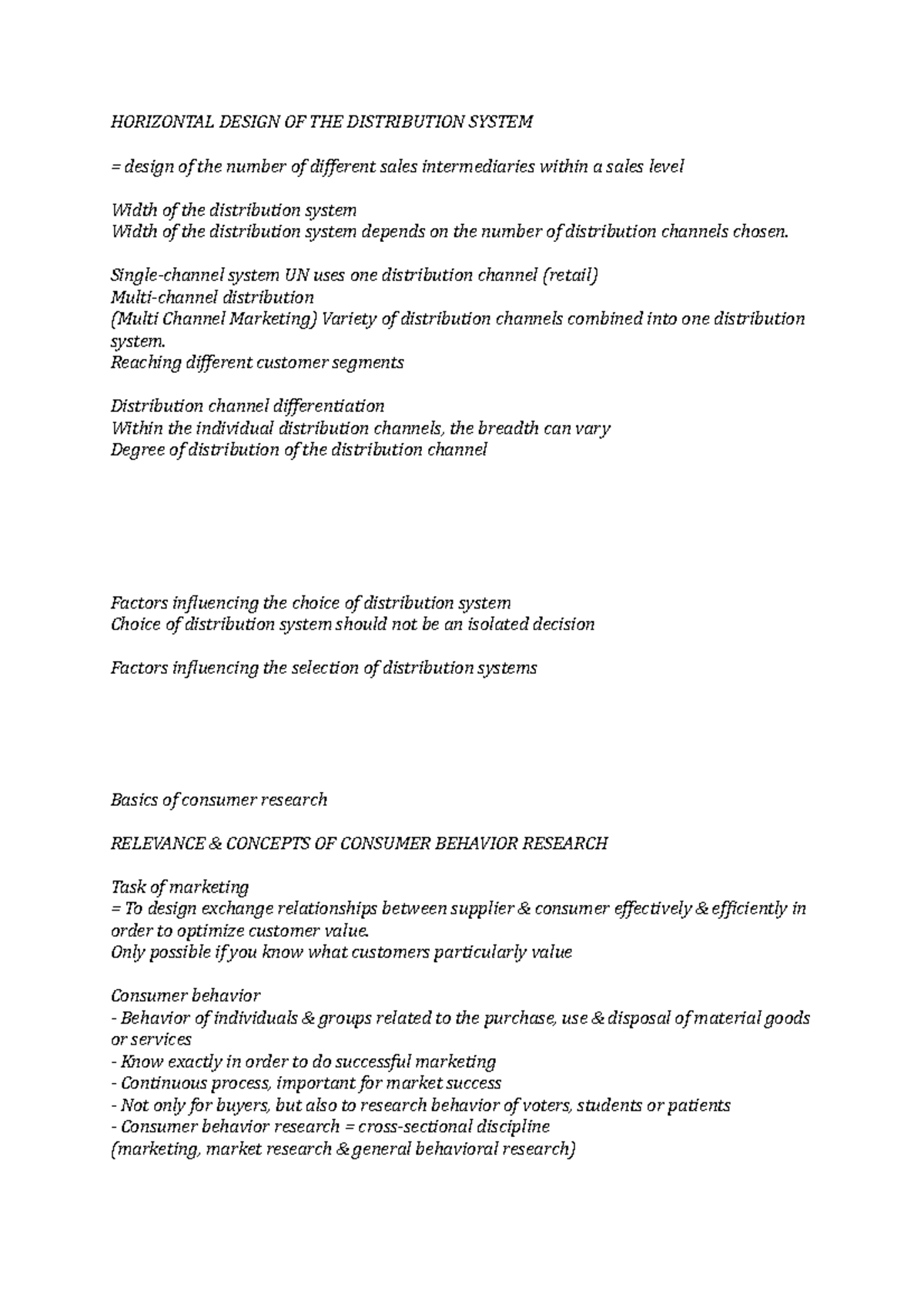 Horizontal Design OF THE Distribution System - HORIZONTAL DESIGN OF THE ...