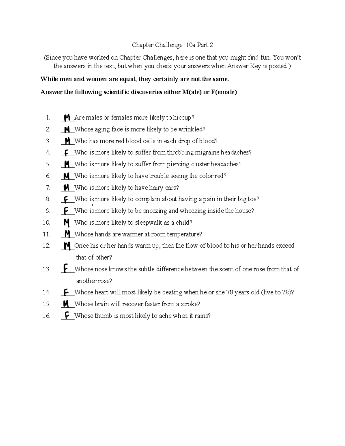 Chapter Challenge 10a Part 2 - You won’t the answers in the text, but ...