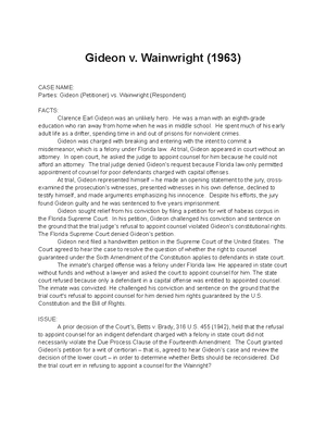 Miranda case brief - Haley Taylor - Miranda v Arizona (1966) Case Name ...