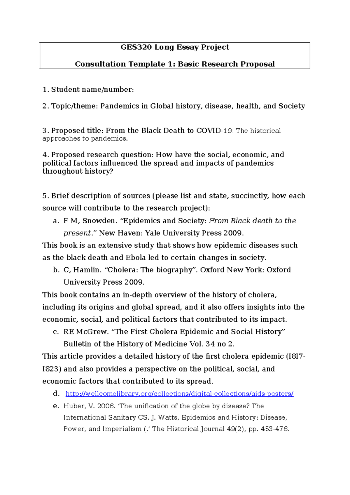 Ges long research template - GES320 Long Essay Project Consultation ...