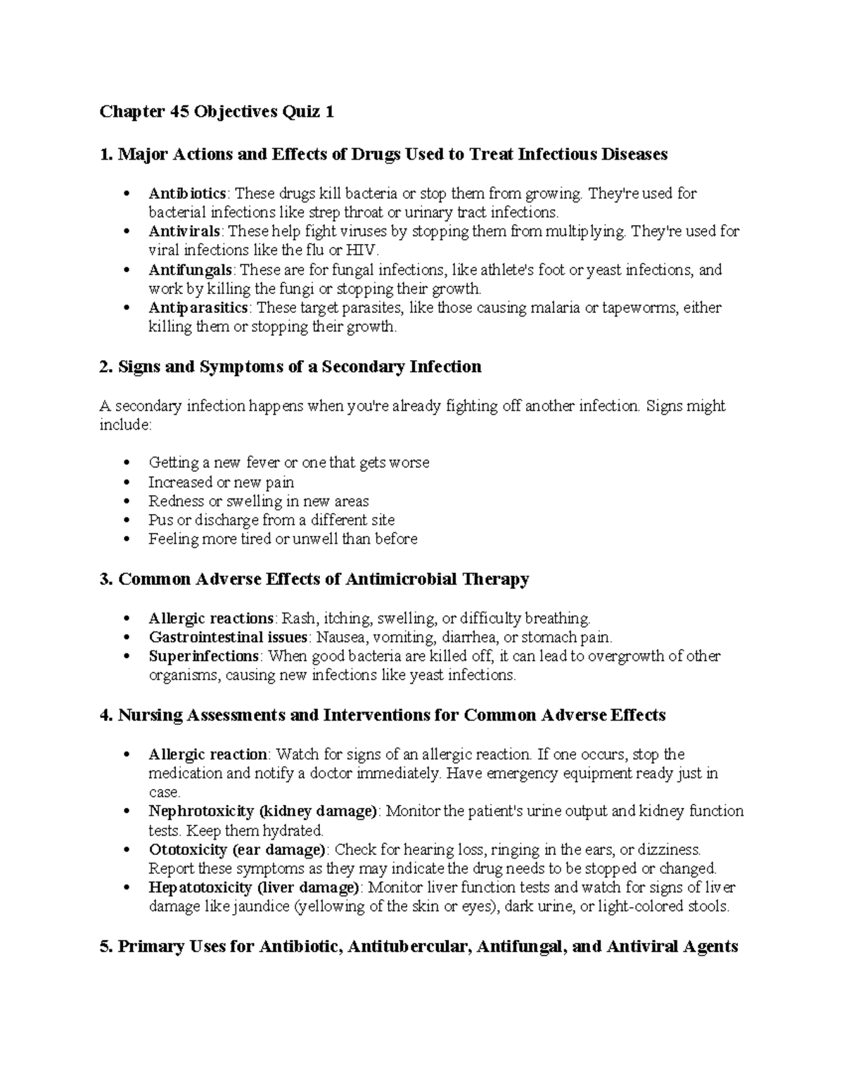 Chapter 45 Quiz 1 chapter objectives - Chapter 45 Objectives Quiz 1 1 ...
