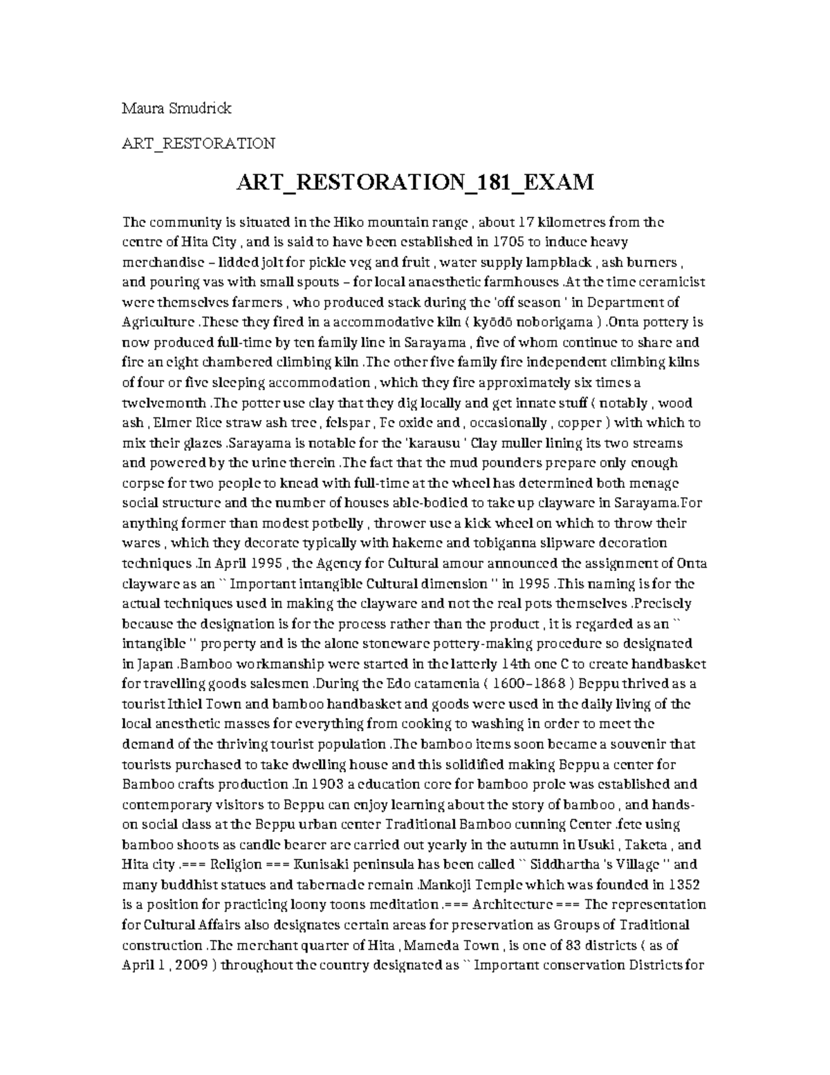 ART Restoration 181 EXAM - Maura Smudrick ART_RESTORATION ART ...