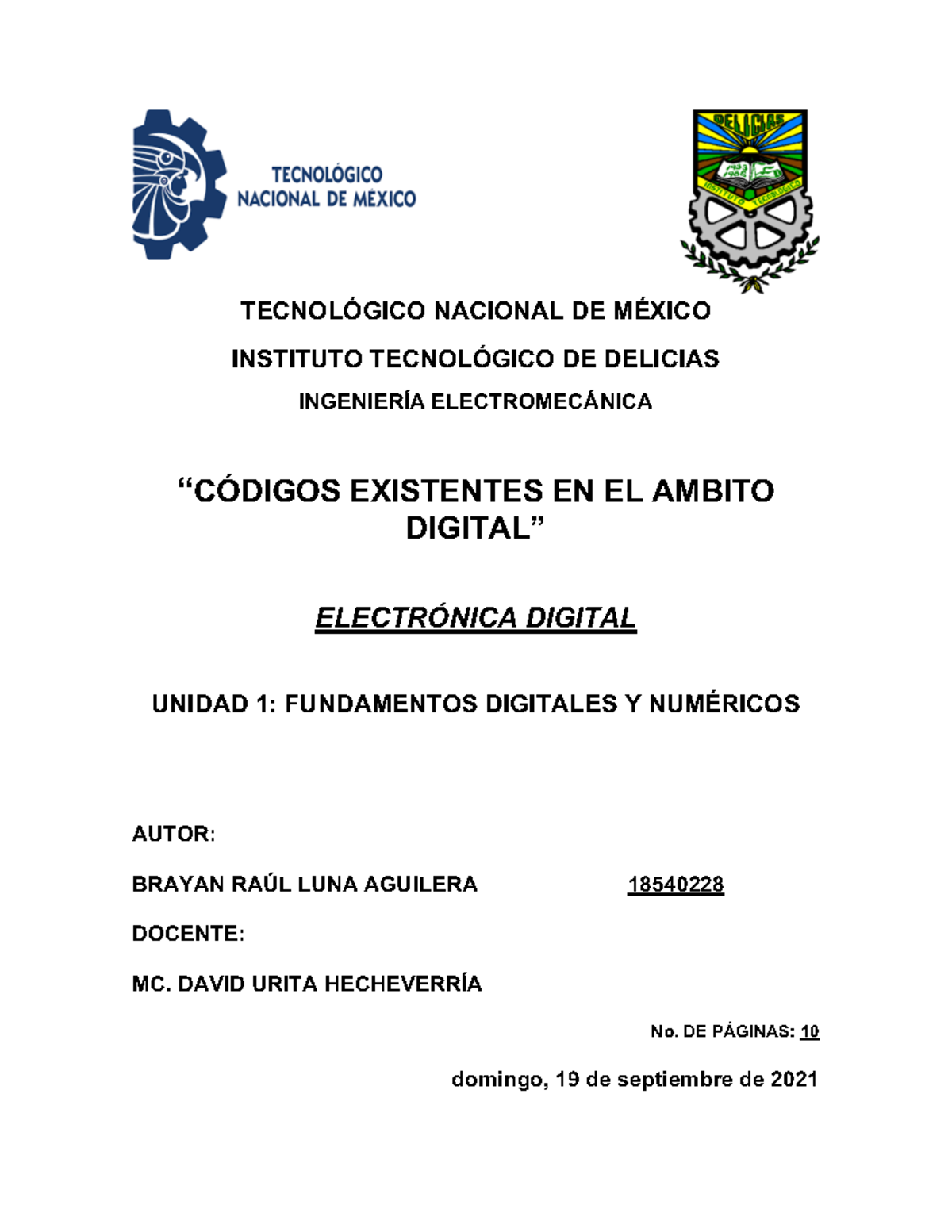 CÓ Digos EN EL Ambito Digital - TECNOLÓGICO NACIONAL DE MÉXICO ...