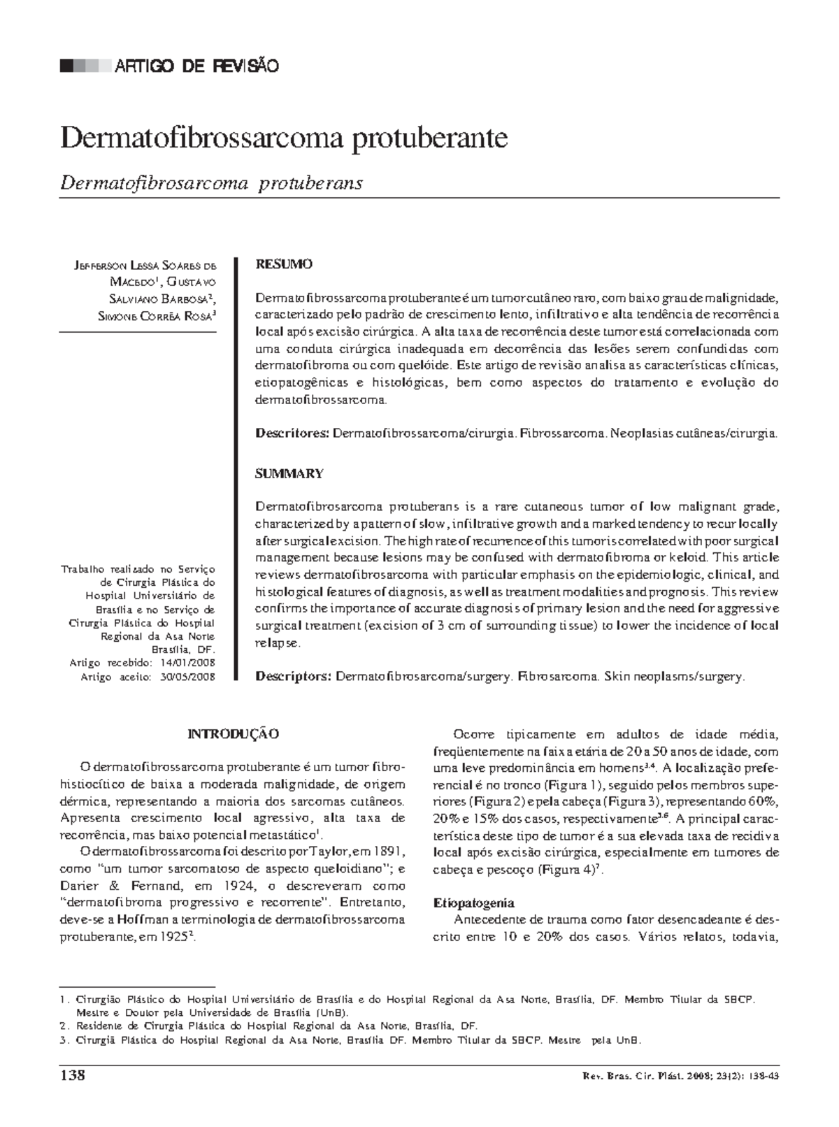 23-02-15 - sdff - MacedoFranco T et al. JLS et al. Dermatofibrossarcoma ...