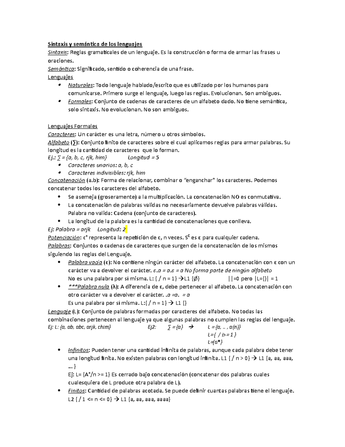 Sintaxis - Primer Parcial - Sintaxis y semántica de los lenguajes ...