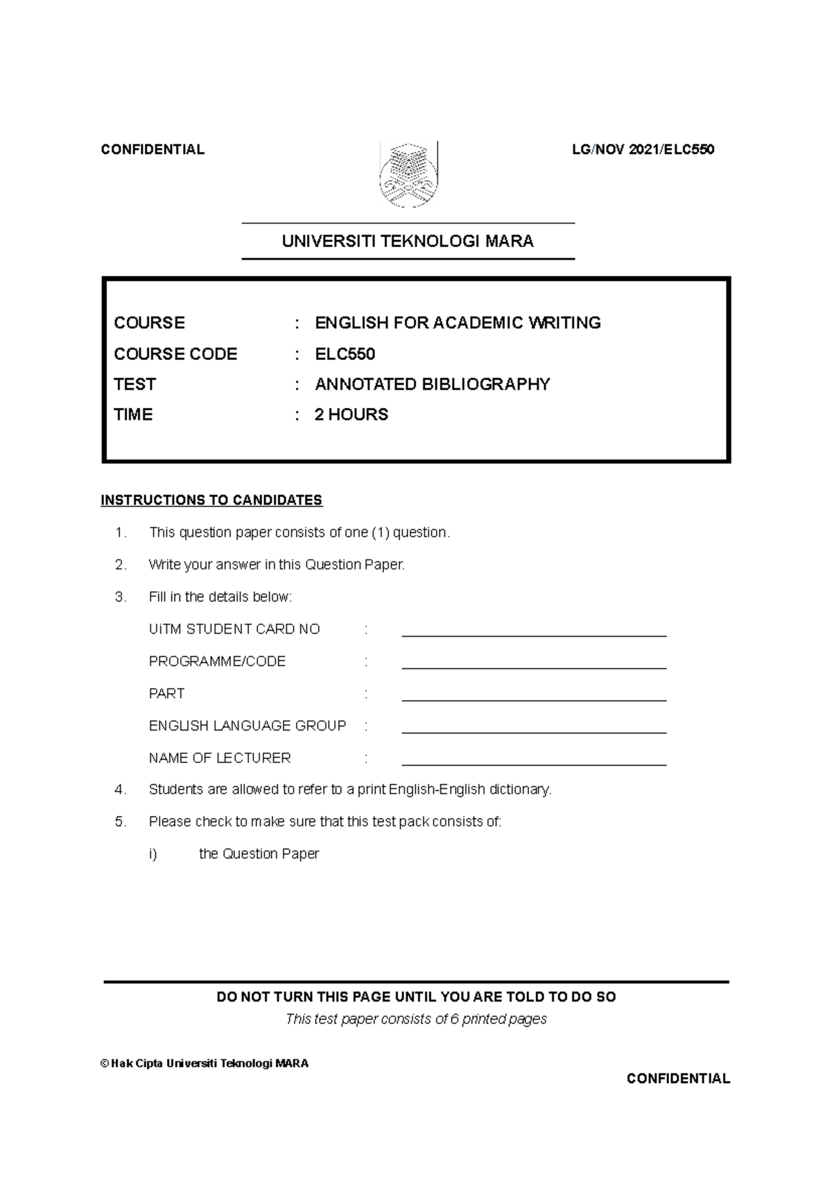 ELC550 Cover Unemployment NOV2021 - CONFIDENTIAL LG/NOV 2021/ELC ...