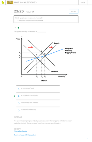 Unit 3 Milestone 3 Microeconomics - 1 21 / 25 that's 84% RETAKE 21 ...