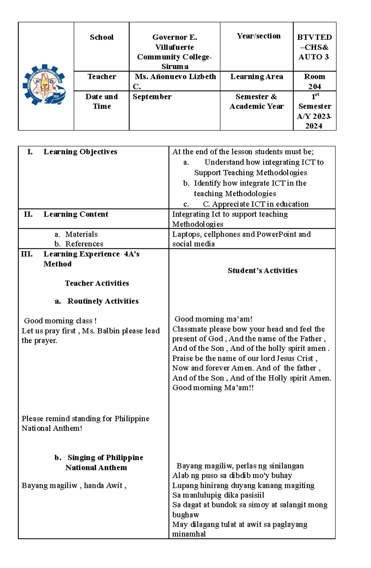 TLE7 Businesse PLAN LIZ - School Governor E. Villafuerte Community ...