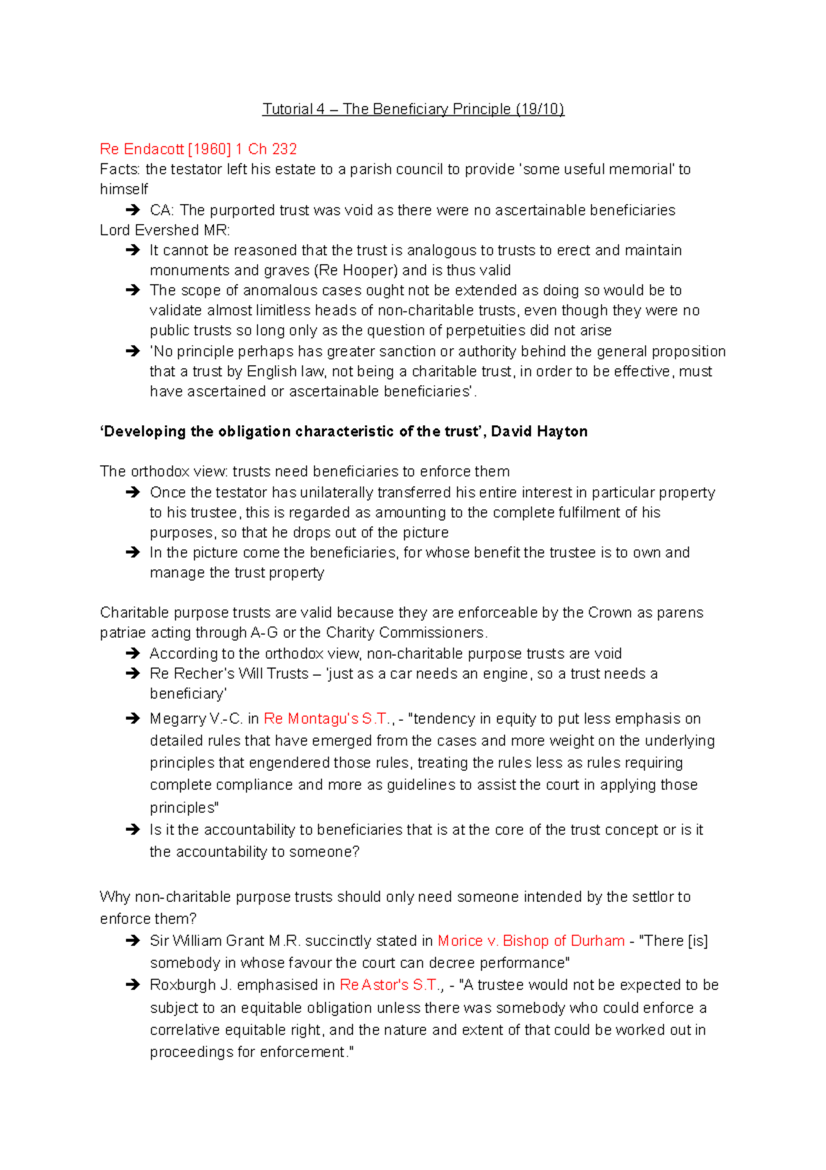 LAW6056 - Equity and Trusts - The Beneficiary Principle Tutorial ...
