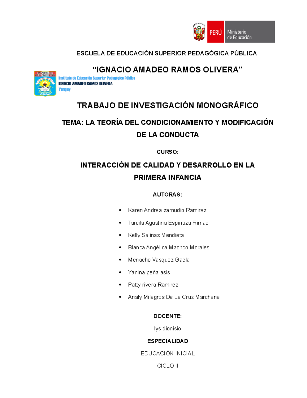 Trabajo VI A - WEFWE - ESCUELA DE EDUCACIÓN SUPERIOR PEDAGÓGICA PÚBLICA ...